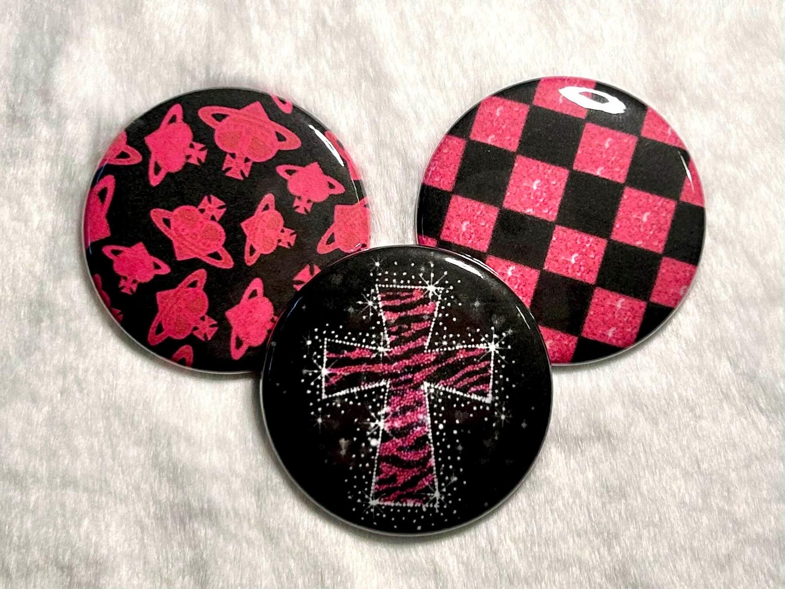 Pink Emo Scene Mall Goth Y2K 1.5" Pinback Buttons - Etsy
