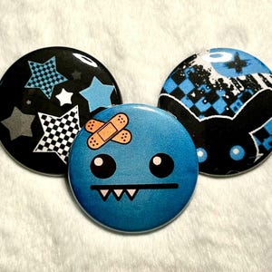 Blue Emo Scene Mall Goth Y2K 1.5" Pinback Buttons - Etsy