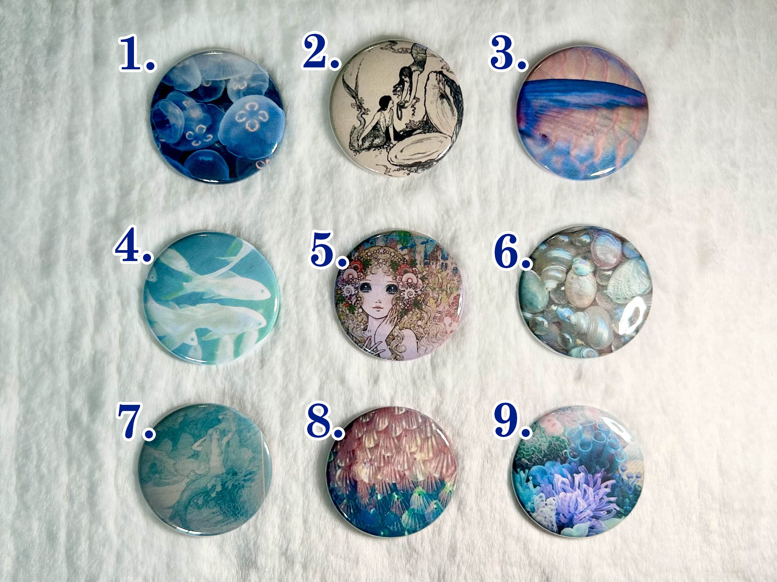 Mermaidcore Aesthetic 1.5" Pinback Buttons Siren Aesthetic - Etsy