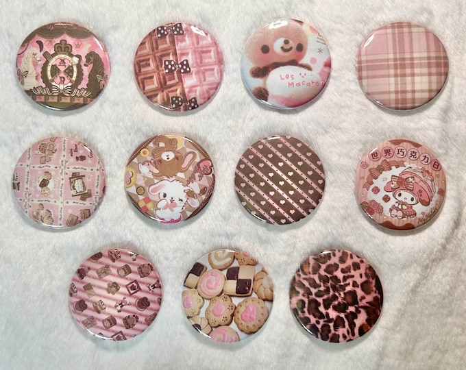Neapolitan Pink and Brown Aesthetic 1.5 Pinback Buttons - Etsy