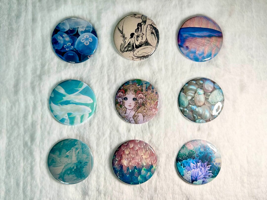 Mermaidcore Aesthetic 1.5" Pinback Buttons Siren Aesthetic - Etsy