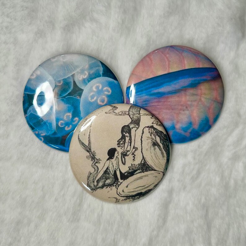 Mermaidcore Aesthetic 1.5" Pinback Buttons Siren Aesthetic - Etsy