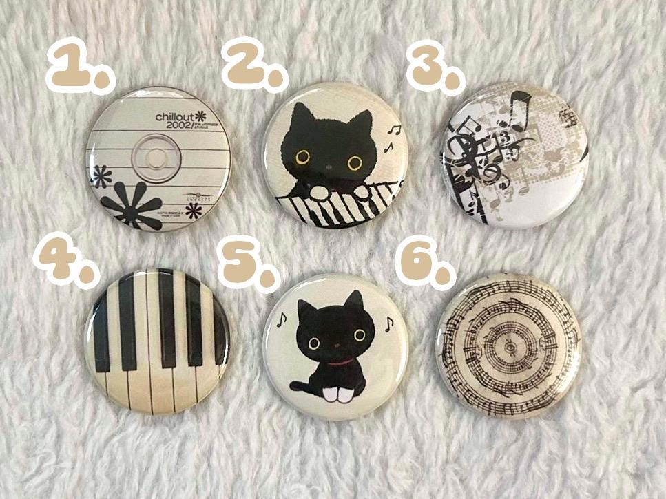 Musical Kitty Aesthetic Bundle 1.5" Pinback Buttons - Etsy