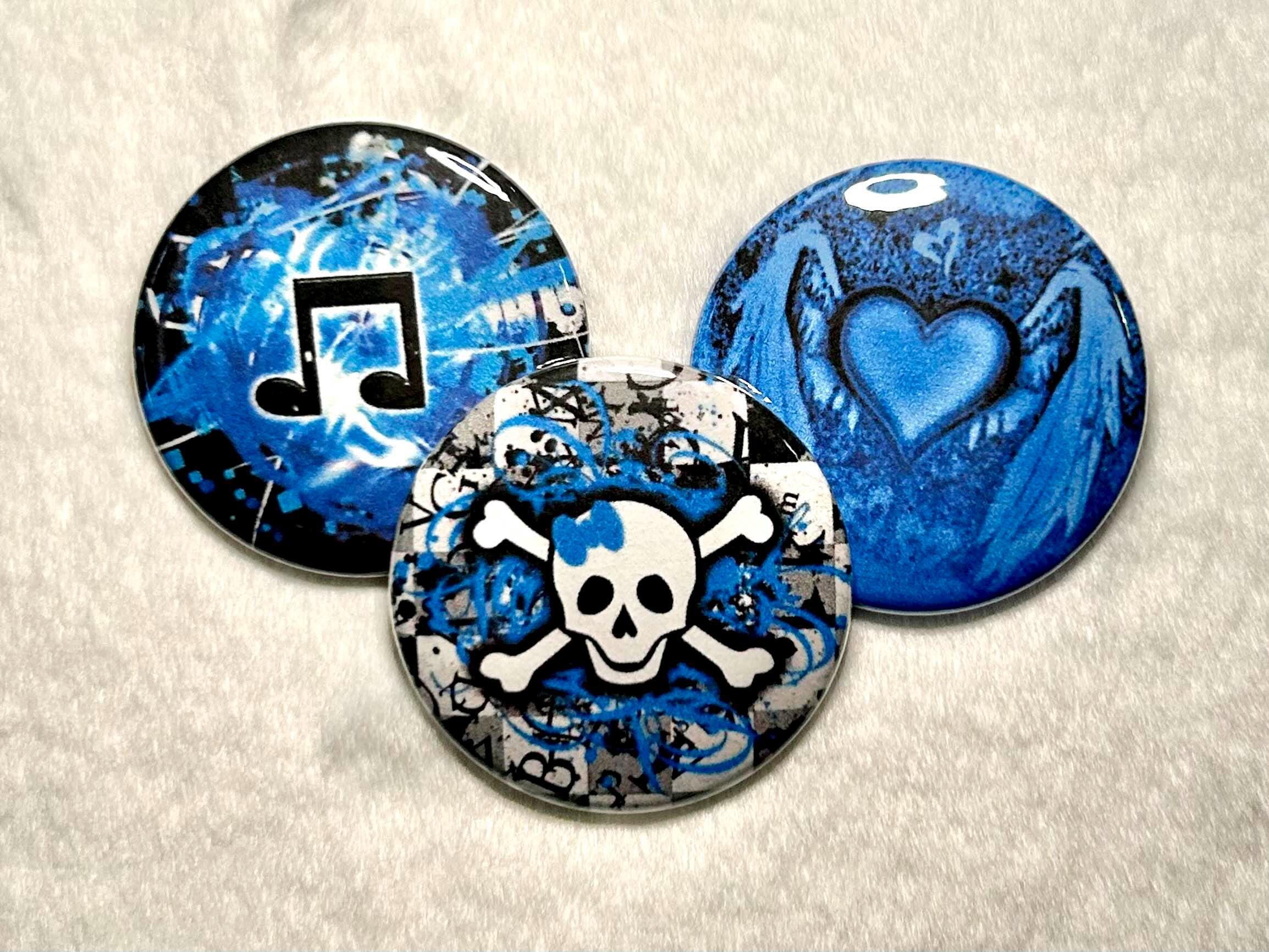 Blue Emo Scene Mall Goth Y2K 1.5" Pinback Buttons - Etsy