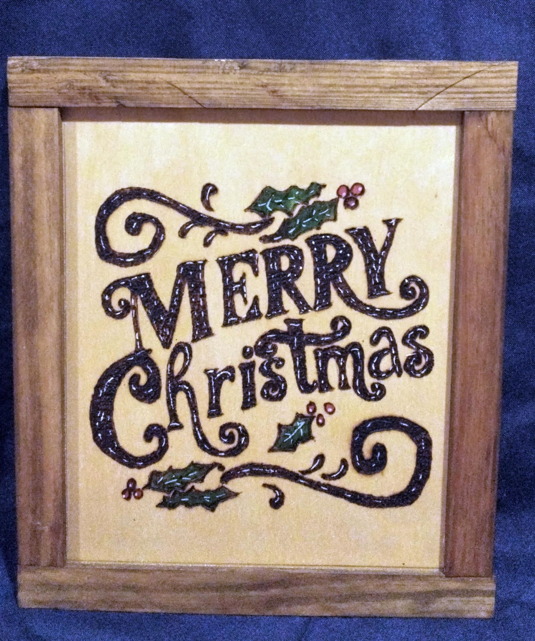 Wood Burning Wall Hanging retro Merry Chrismas , Hand Crafted - Etsy