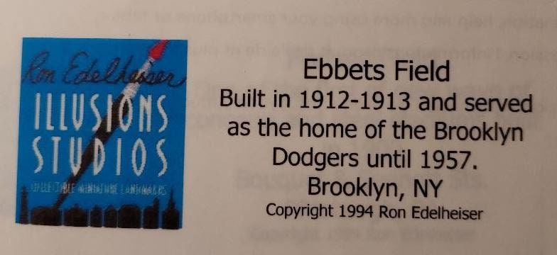 Ebbets Field Stadium Replica, Former Home of Brooklyn Dodgers Shelf ...