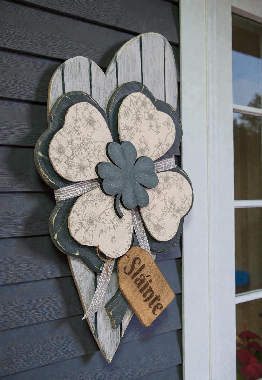 Rustic Shamrock Door Hanger | Farmhouse Irish Blessings Decor - Etsy