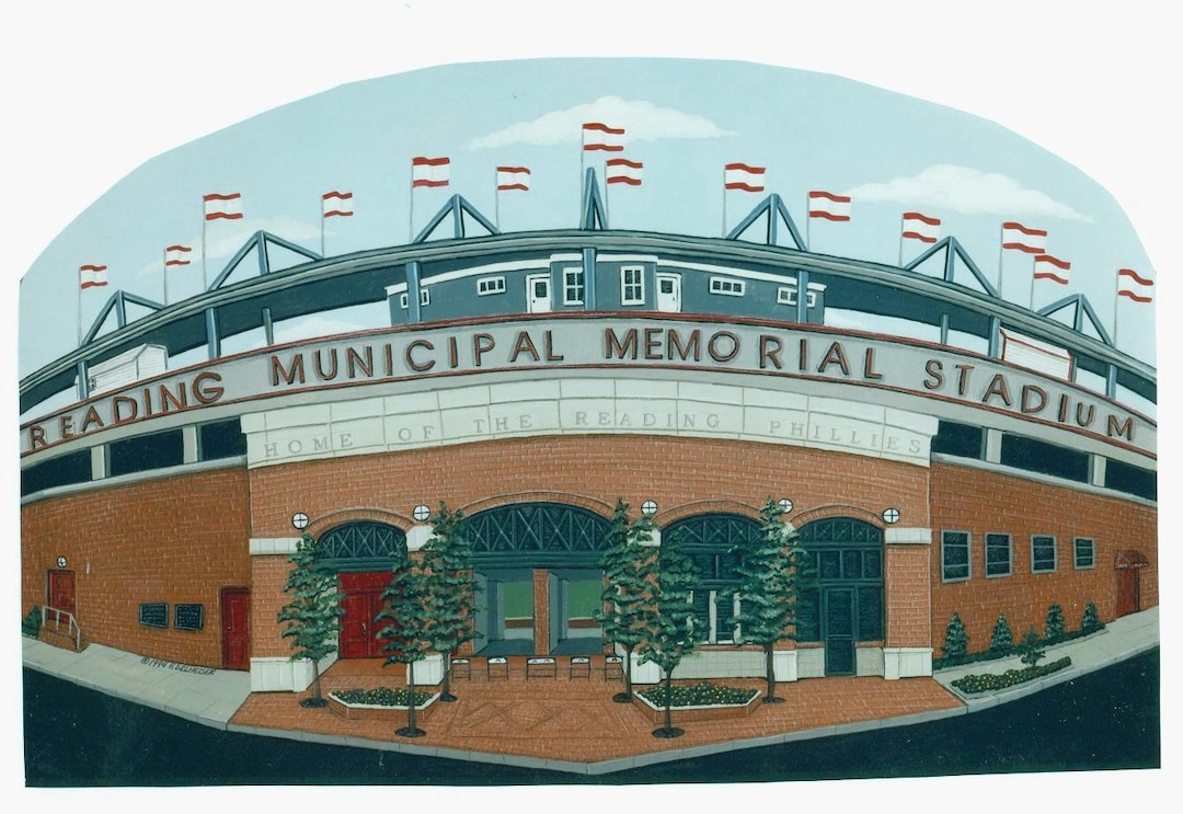 Reading Municipal Stadium Replica, Reading Phillies Shelf Sitter - Etsy