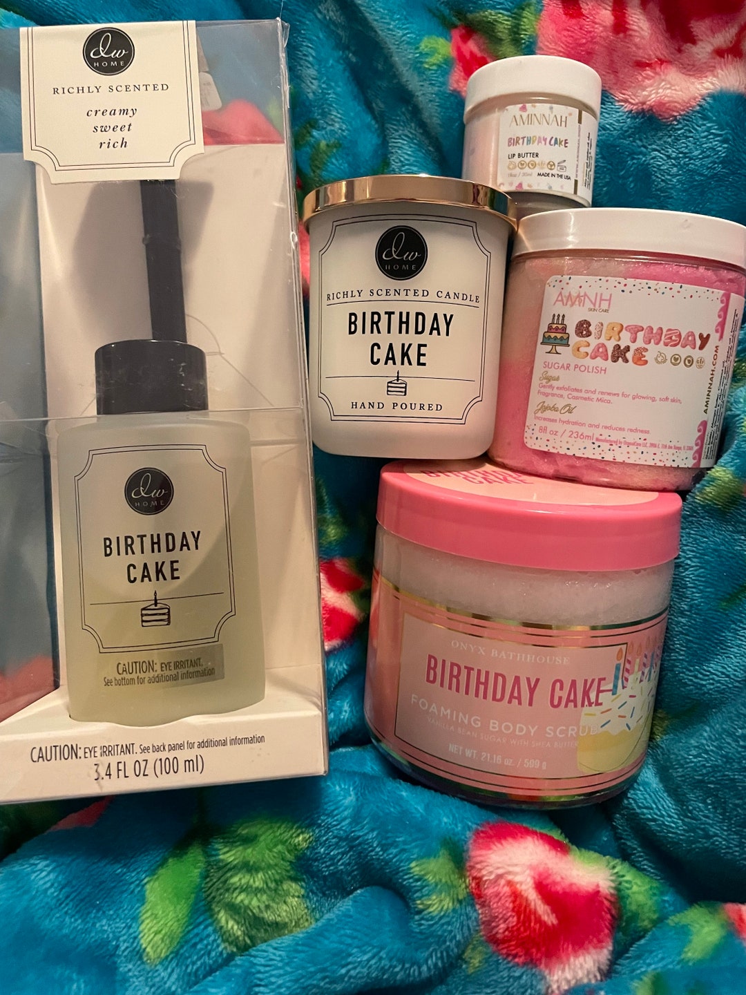 Birthday Cake Scented Diffuser Candle Foaming Scrub Lip Butter - Etsy