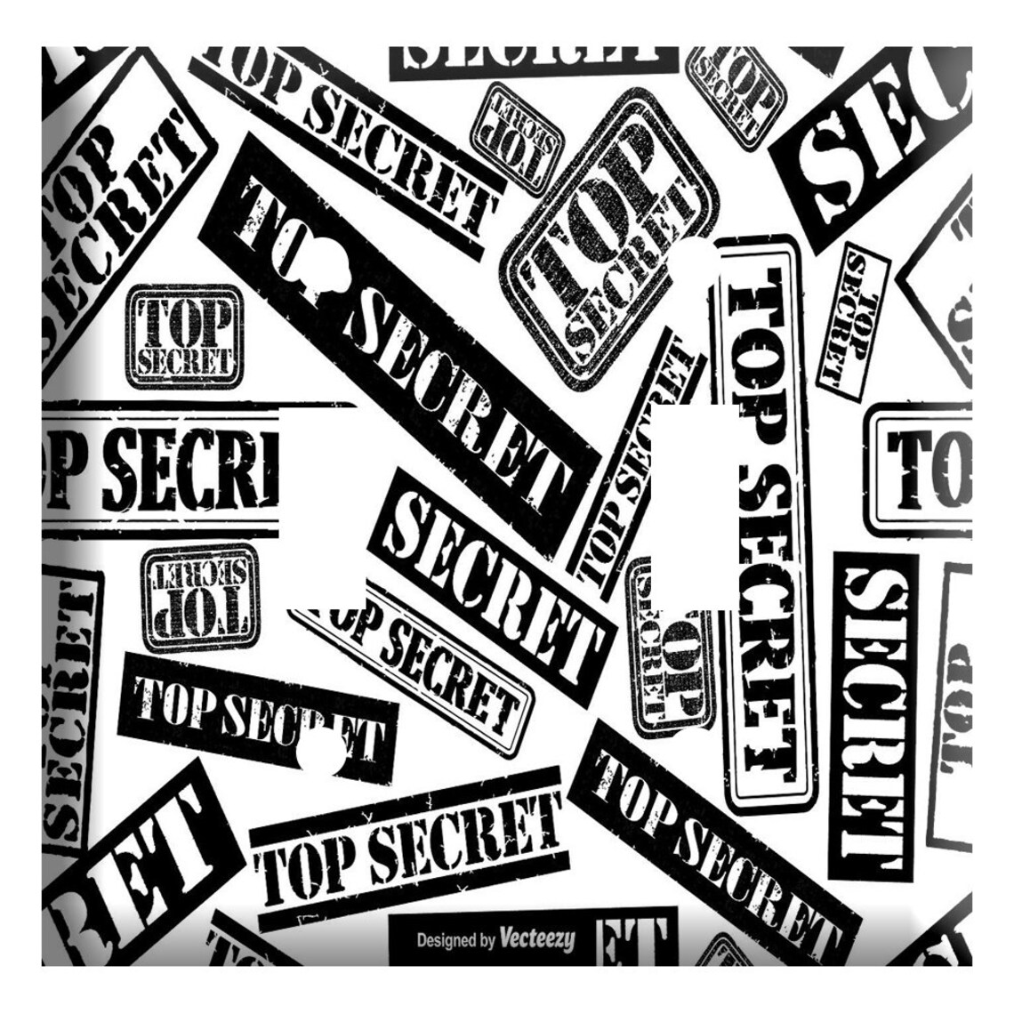 Black and White Top Secret Word Design Decorative Plastic | Etsy