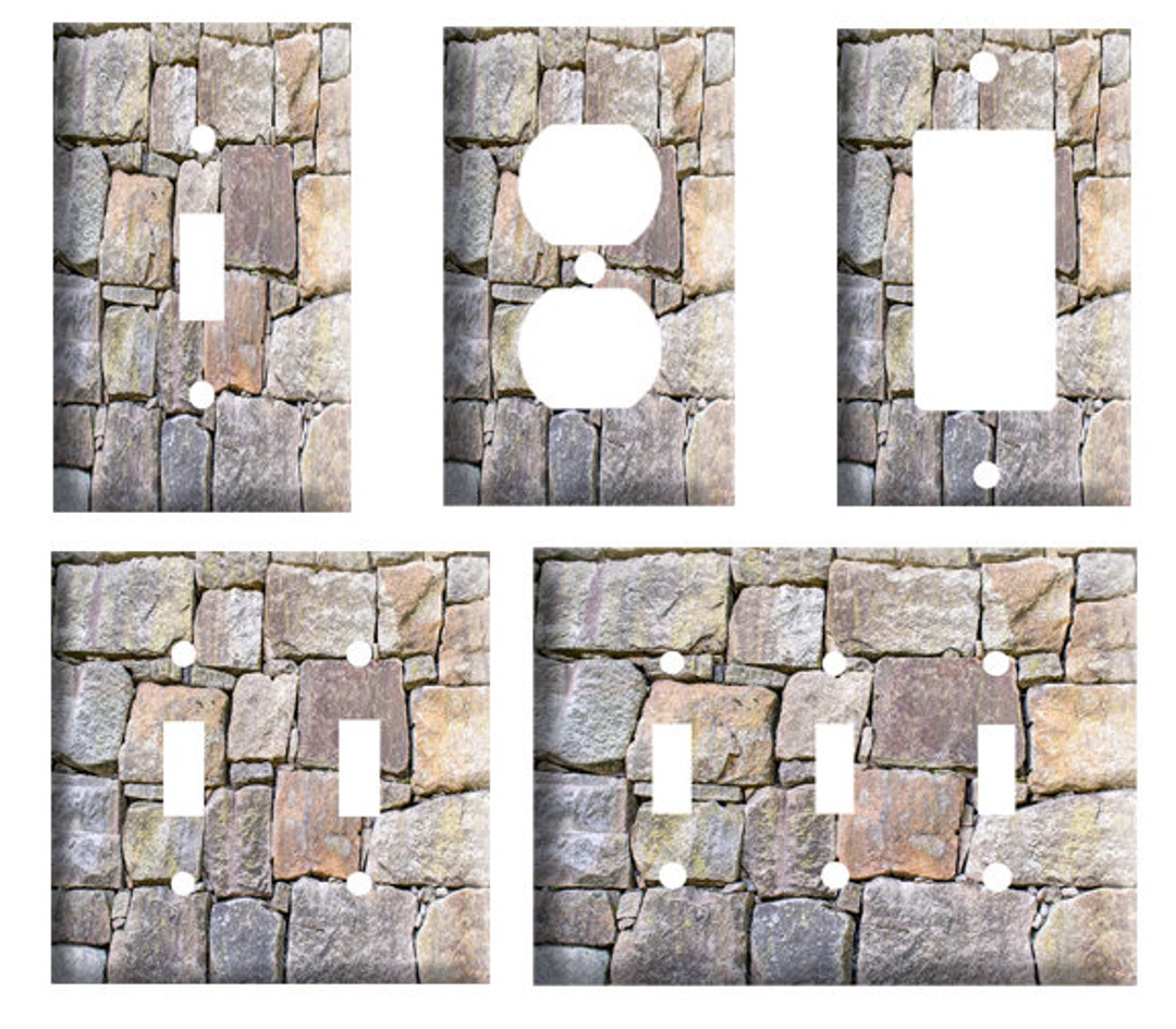 Stone Wall Design, Decorative Plastic Light Switch Cover Plate, Single ...