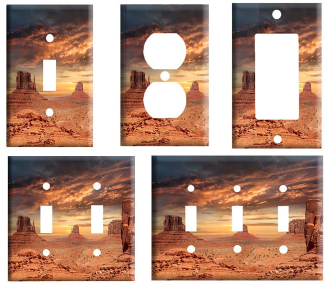Desert Sunset, Southwest Landscape, Decorative Light Switch Cover Plate ...
