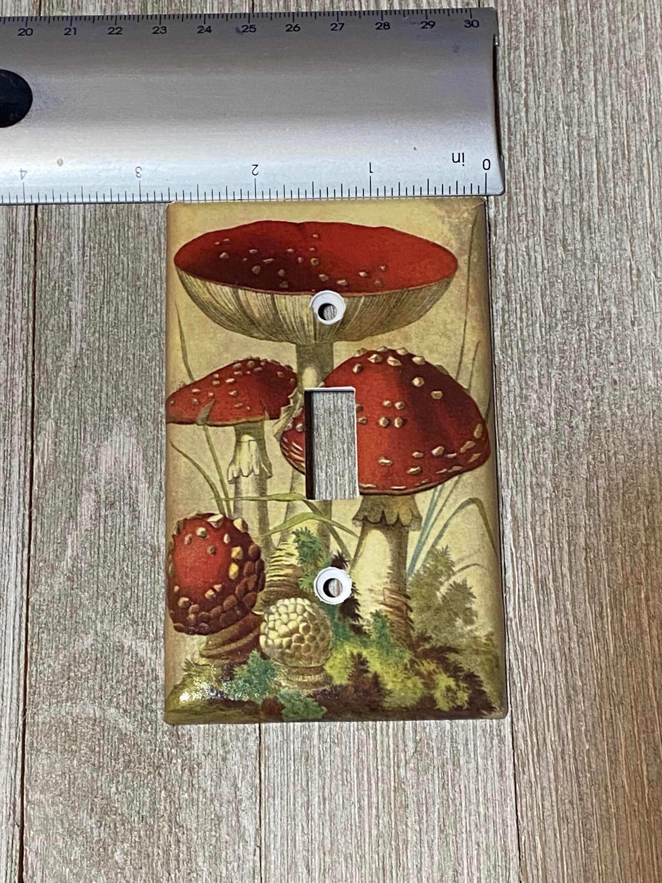 Vintage Red Cap Mushroom, Cottagecore, Decorative Light Switch Cover ...