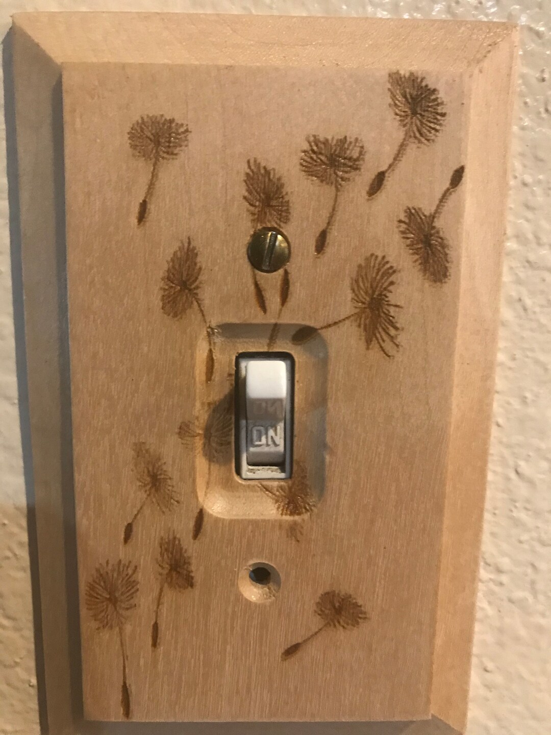Handmade Engraved Single Light Switch Cover Plate Dandelions - Etsy