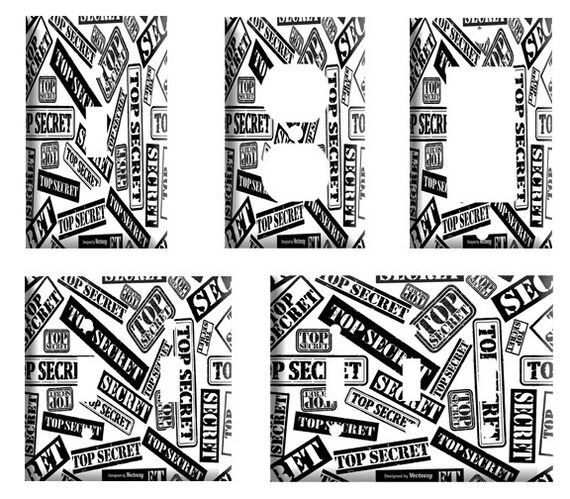 Black and White Top Secret Word Design Decorative Plastic | Etsy