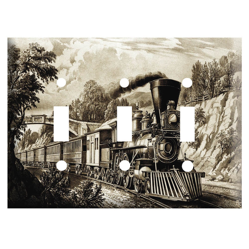Steam Train Locomotive Design | Decorative Light Switch Cover Plate ...