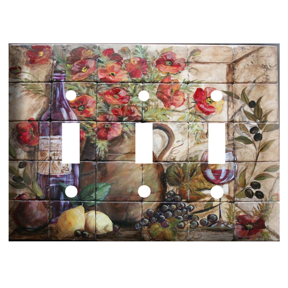 Tuscan Painted Tile Designnot Actual Tile Decorative Light - Etsy