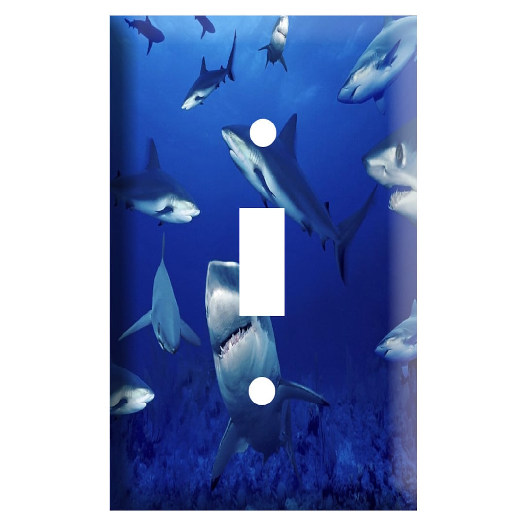 Sharks Swimming in the Blue Ocean ~ Decorative Plastic Light Switch ...