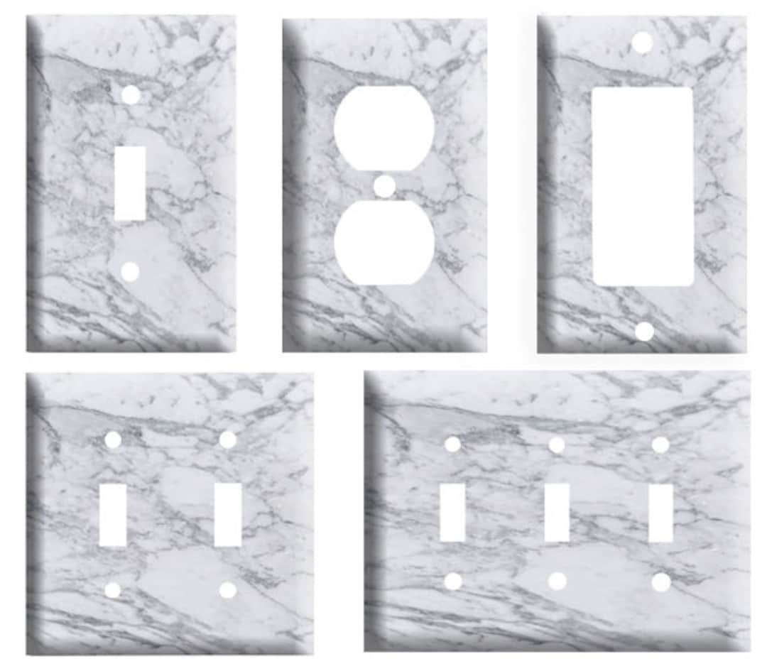 Grey Marble Design (not Actual Marble), Decorative Plastic Light Switch ...