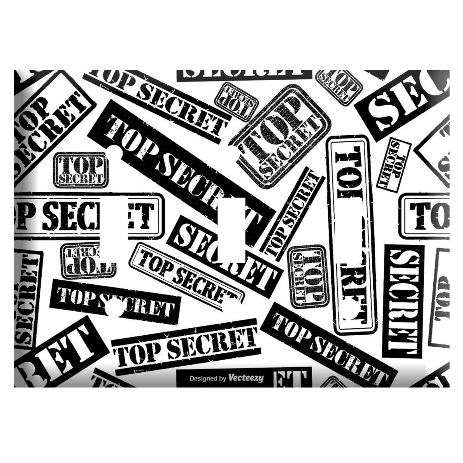 Black and White Top Secret Word Design Decorative Plastic | Etsy