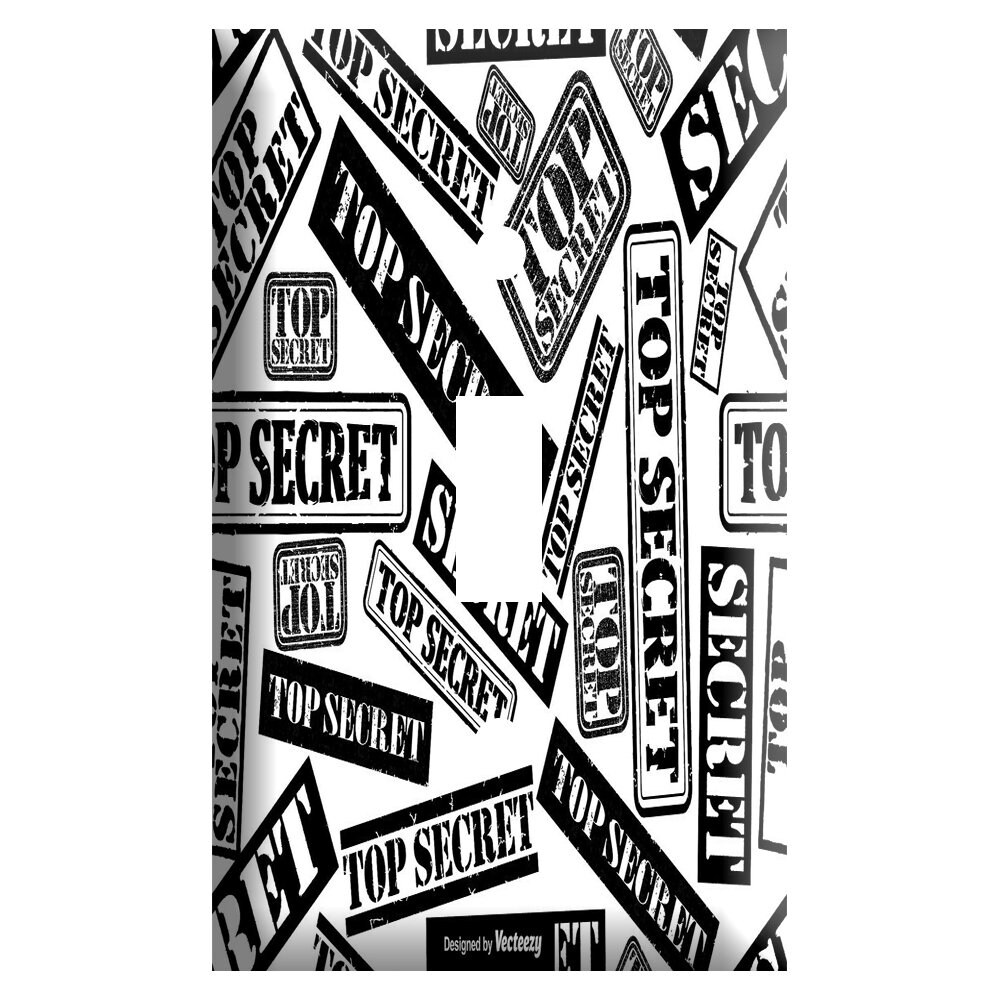 Black and White Top Secret Word Design Decorative Plastic | Etsy