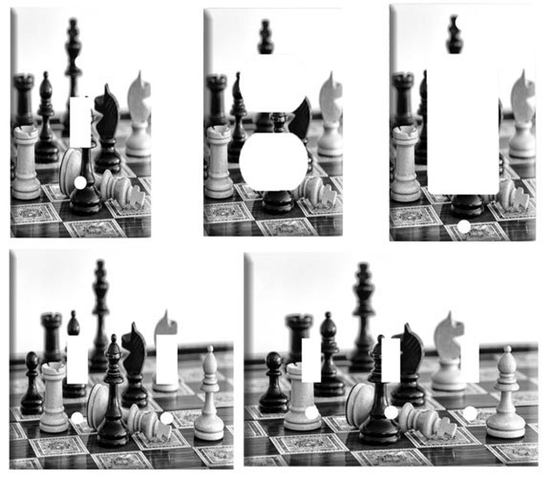 Chess Pieces, Decorative Game Plastic Light Switch Cover Plate, Single ...