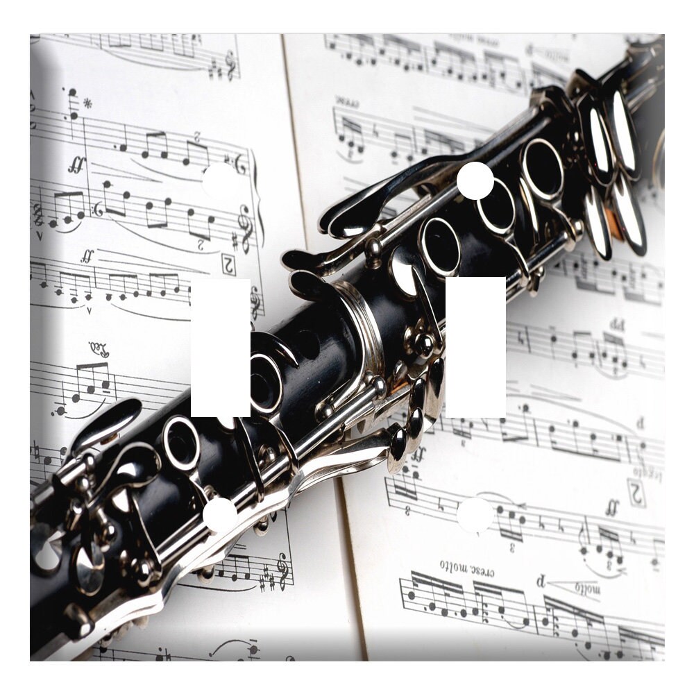 Musical sheets and clarinet flute Decorative Light Switch | Etsy