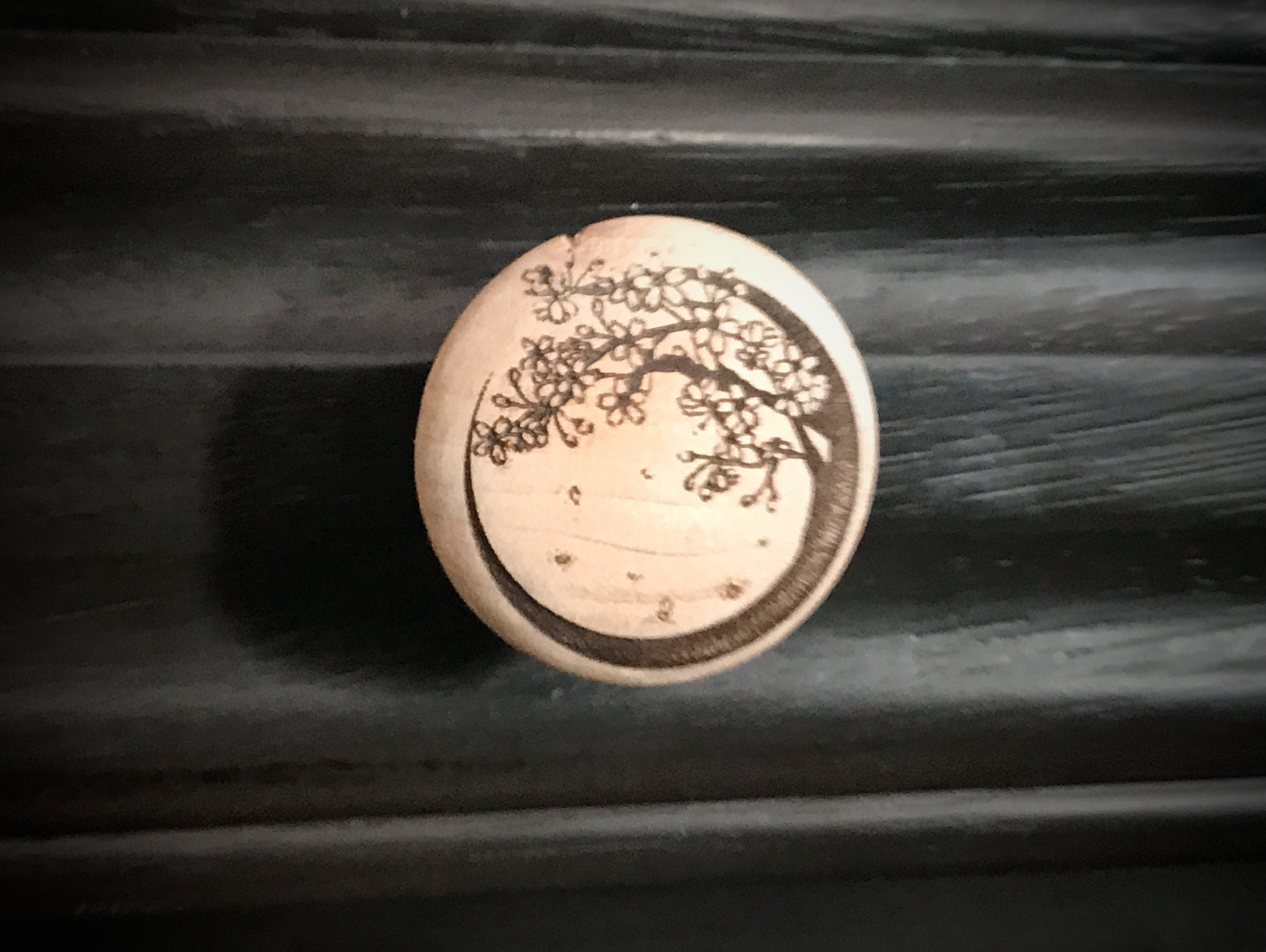 Cherry Blossoms & Moon Laser Engraved Decorative Wood - Etsy