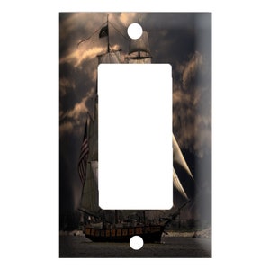 American Sailing Ship, Decorative Light Switch Cover Plate, Single ...