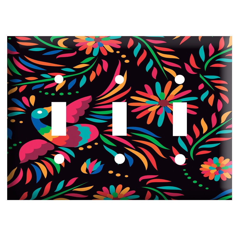 Colorful bird flower pattern design Decorative Light Switch | Etsy