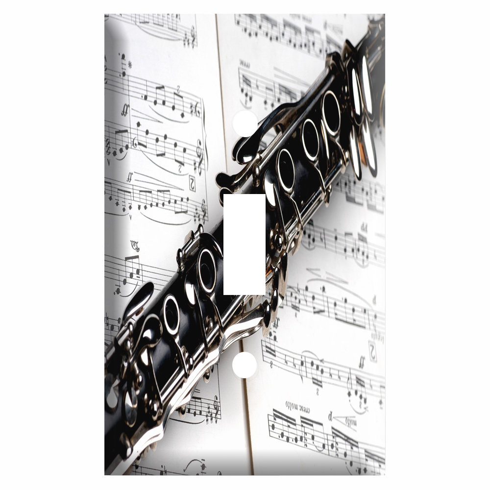 Musical sheets and clarinet flute Decorative Light Switch | Etsy