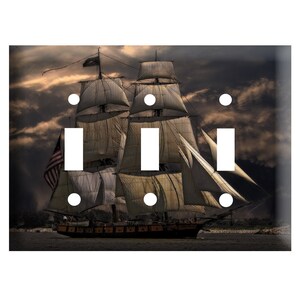 American Sailing Ship, Decorative Light Switch Cover Plate, Single ...