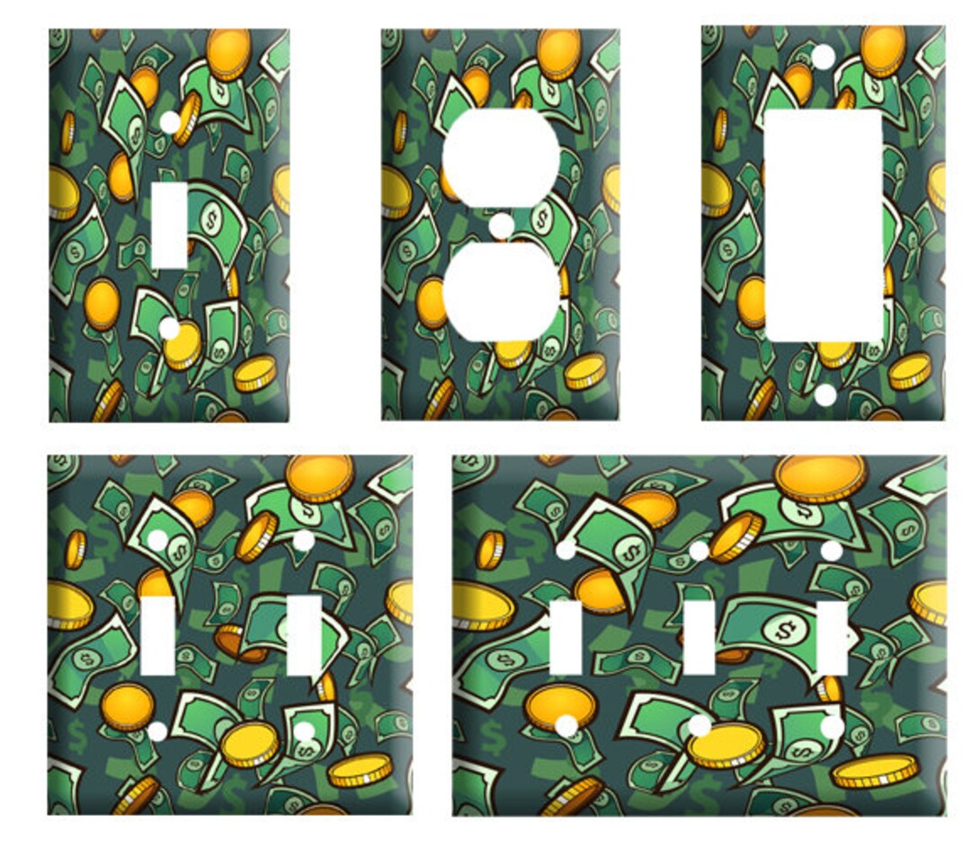 Digital Cartoon Money Design, Decorative Plastic Light Switch Cover ...