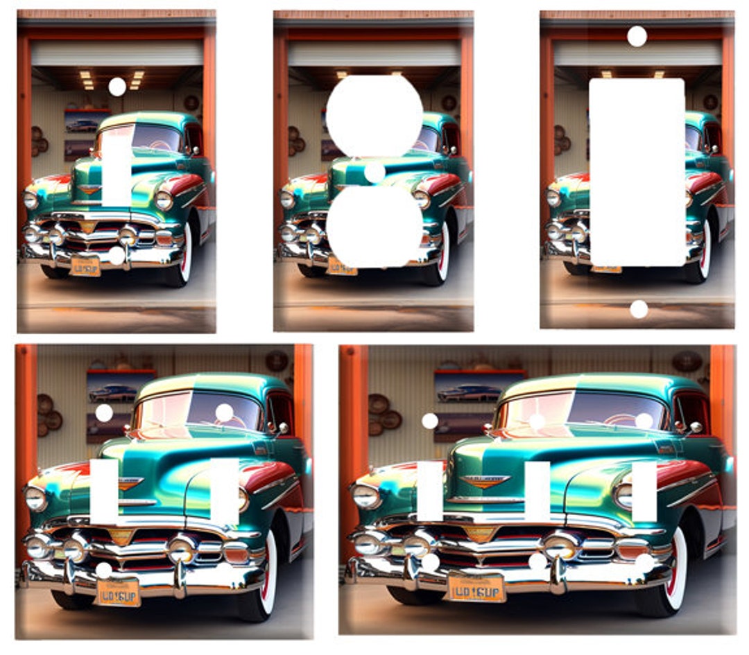 1950's Style Classic Car, Decorative Light Switch Cover Plate, Single ...