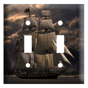 American Sailing Ship, Decorative Light Switch Cover Plate, Single ...