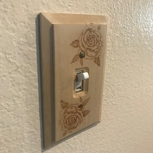 Handmade Engraved Single Light Switch Cover Plate Roses - Etsy
