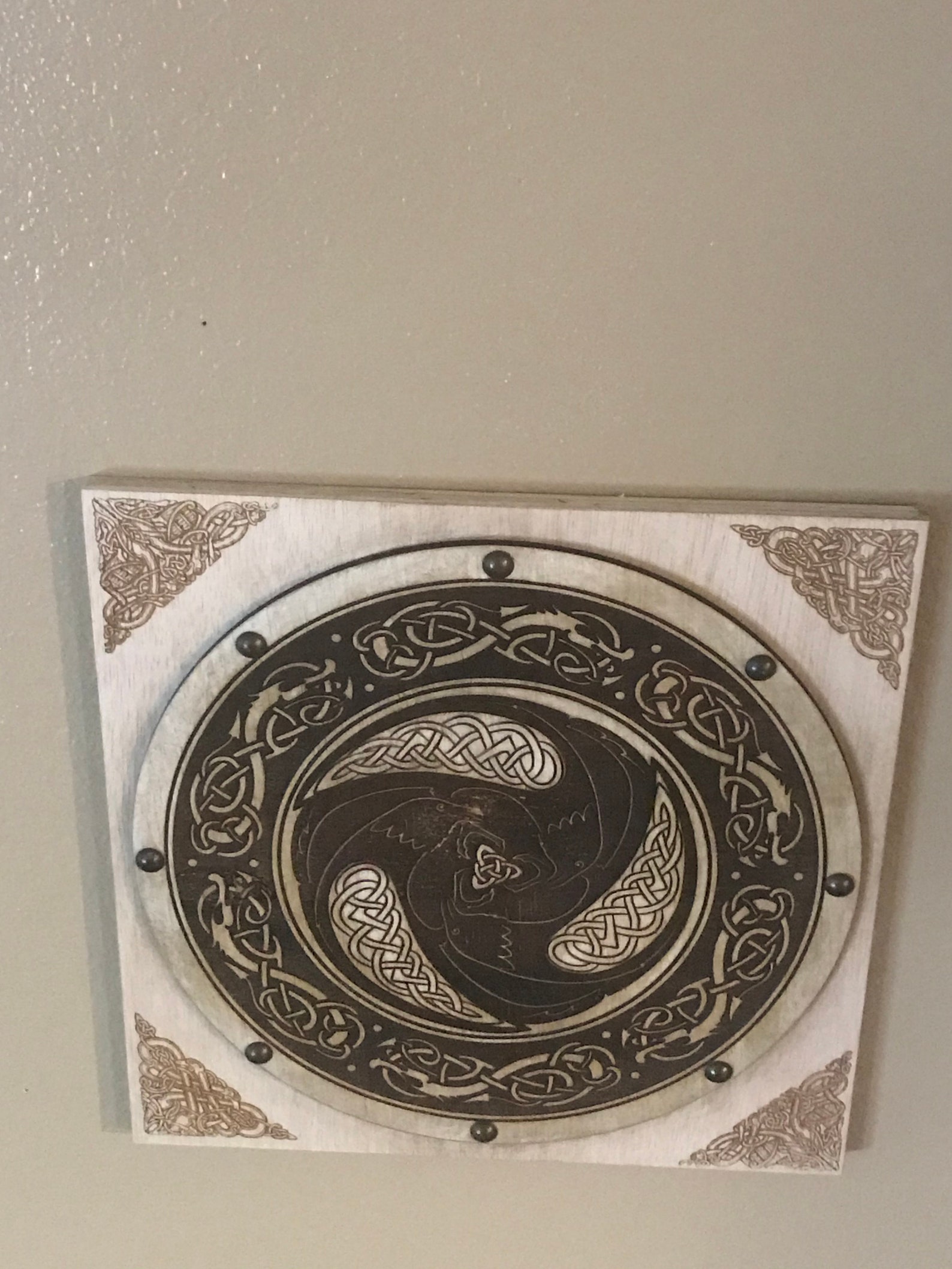 Viking Ravens and Norse Knot Work Laser Engraved Wood Hanging - Etsy