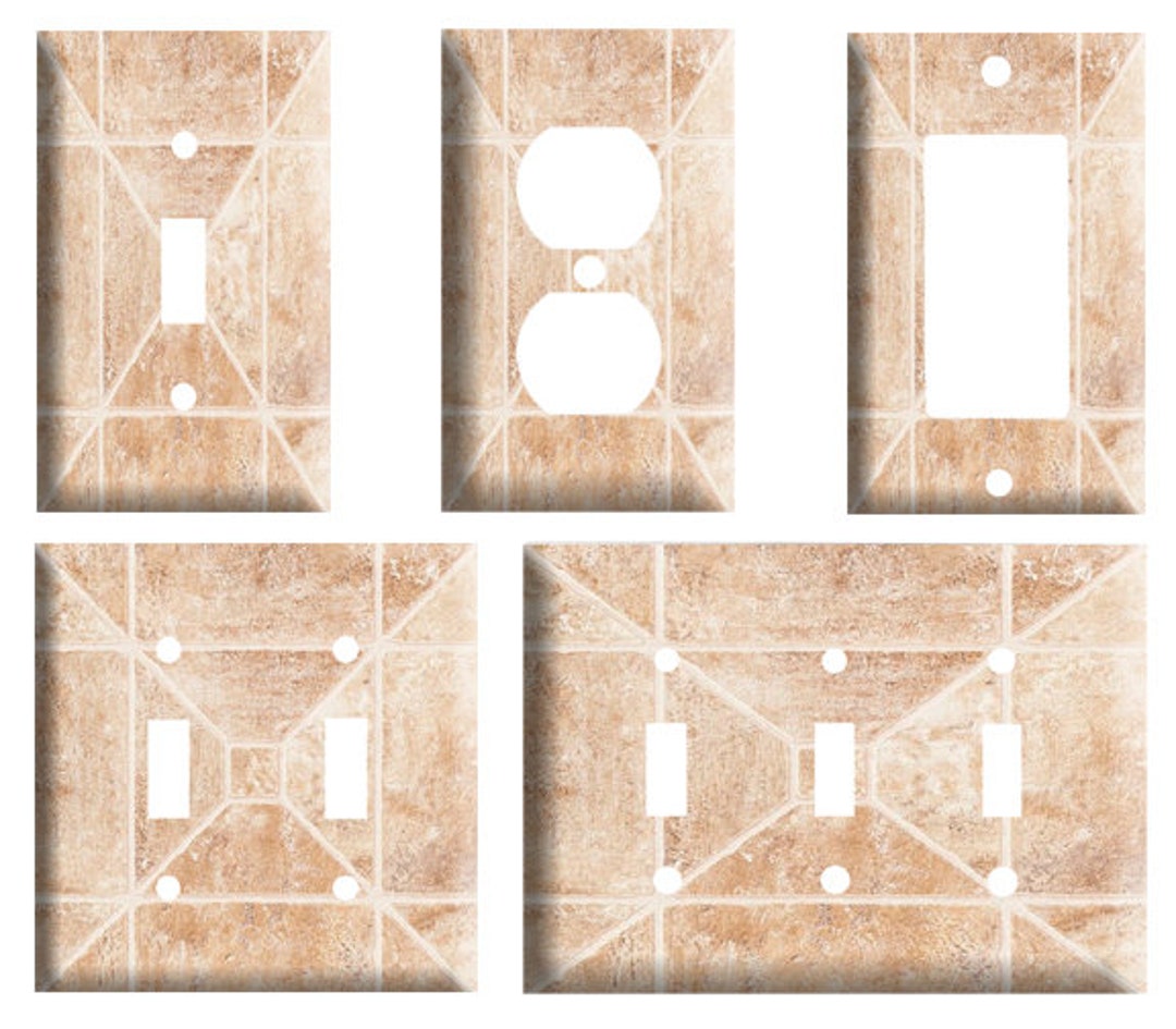 Stone Tile Designnot Actual Tile, Decorative Plastic Light Switch Cover ...