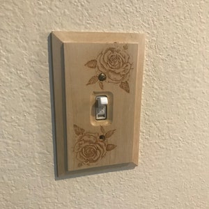 Handmade Engraved Single Light Switch Cover Plate Roses - Etsy