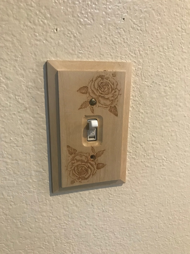 Handmade Engraved Single Light Switch Cover Plate Roses - Etsy