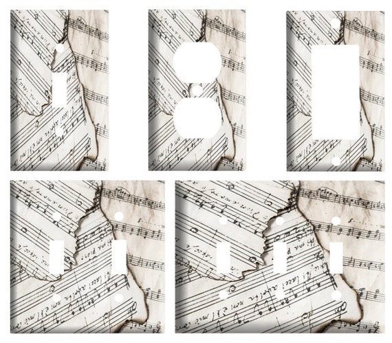 Ripped Paper Sheet Music Art Decorative Light Switch Cover | Etsy