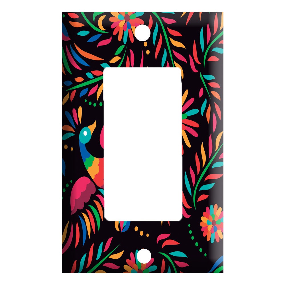 Colorful bird flower pattern design Decorative Light Switch | Etsy