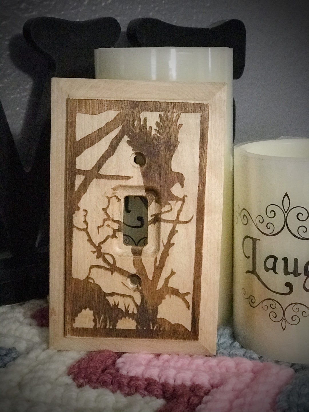 Rustic Eagle Silhouette, Laser Engraved, Wood Light Switch Cover Plate ...