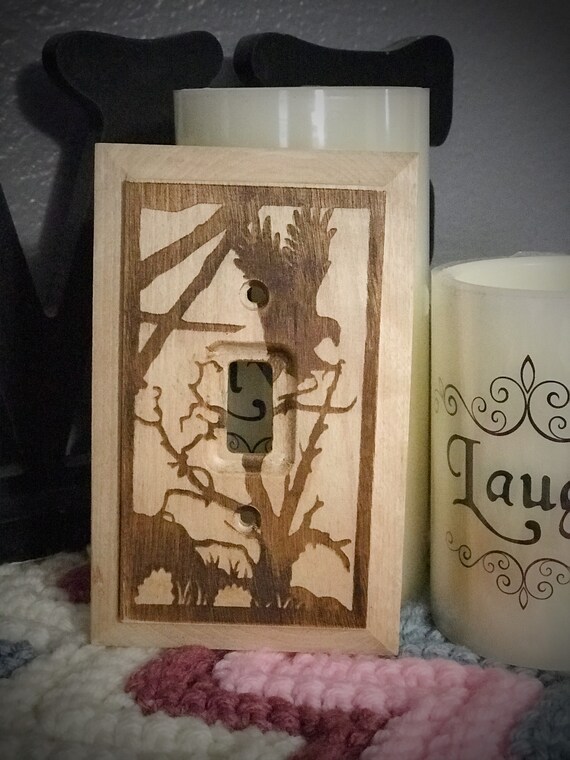 Rustic Eagle Silhouette Laser engraved Wood Light Switch | Etsy