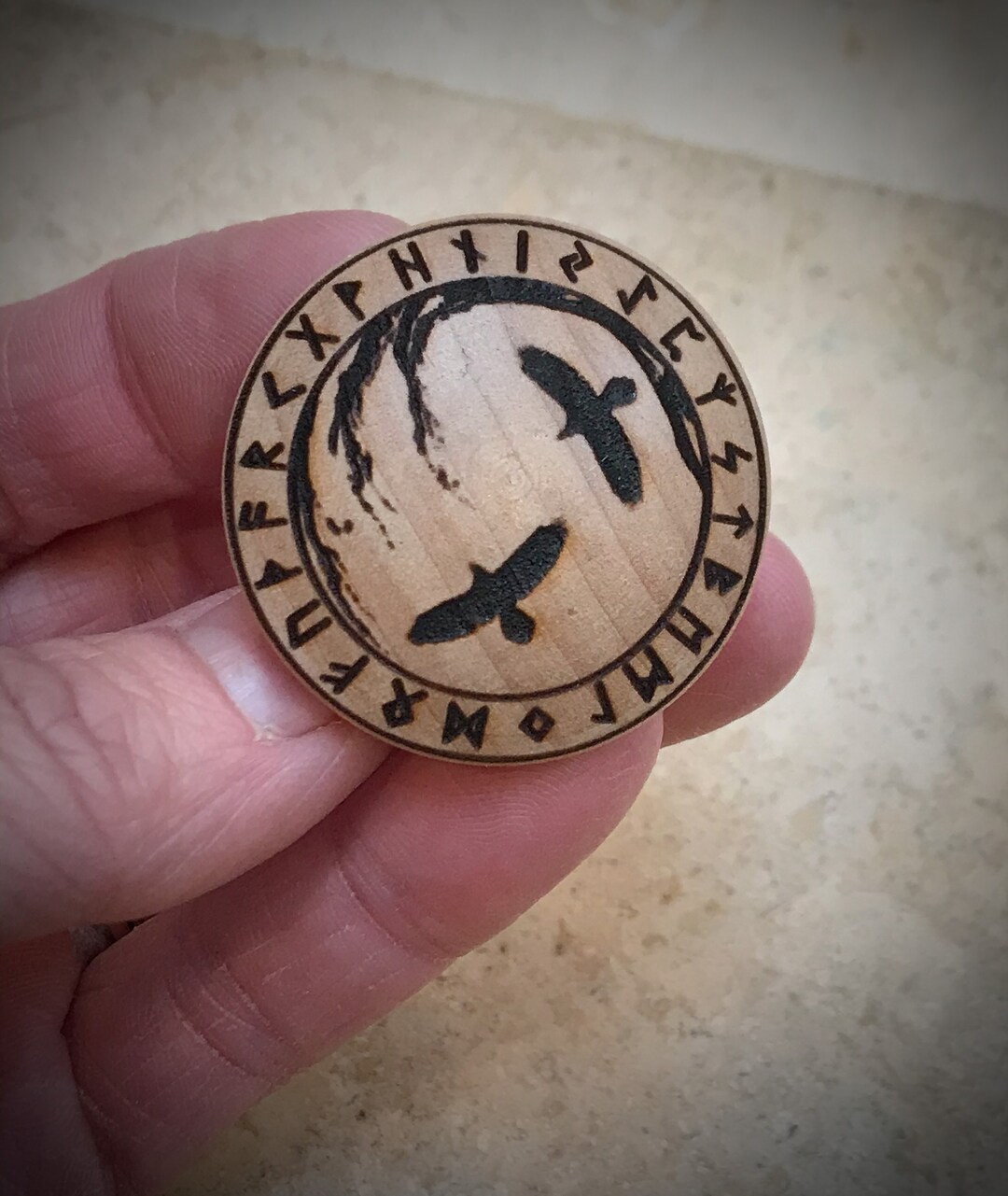 Ravens Tree Norse Runes, Laser Engraved, Decorative Wood Cabinet Door ...