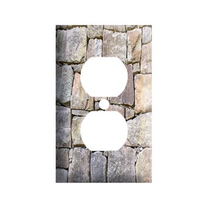 Stone Wall Design, Decorative Plastic Light Switch Cover Plate, Single ...