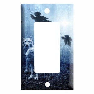 Wolves in Forest With Falling Leaves, Decorative Light Switch Cover ...