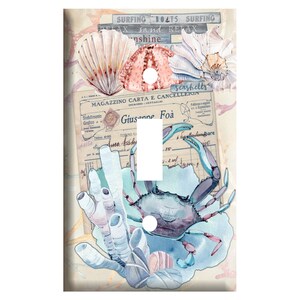 Blue Crab Nautical Design 2, Decorative Plastic Light Switch Cover ...