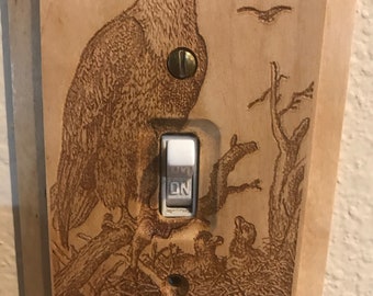 Handmade Engraved Single Light Switch Cover Plate Dragon and | Etsy