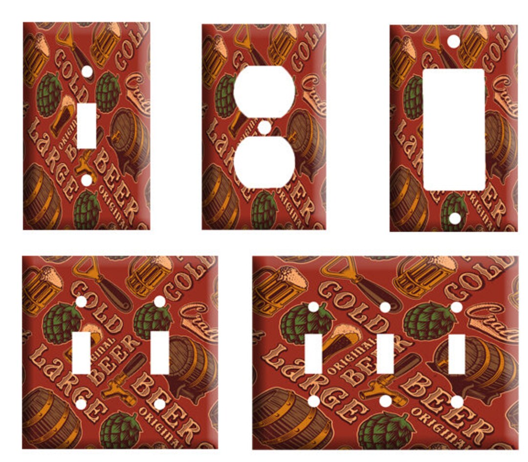 Beer and Hops Pattern 2 Design, Decorative Plastic Light Switch Cover ...